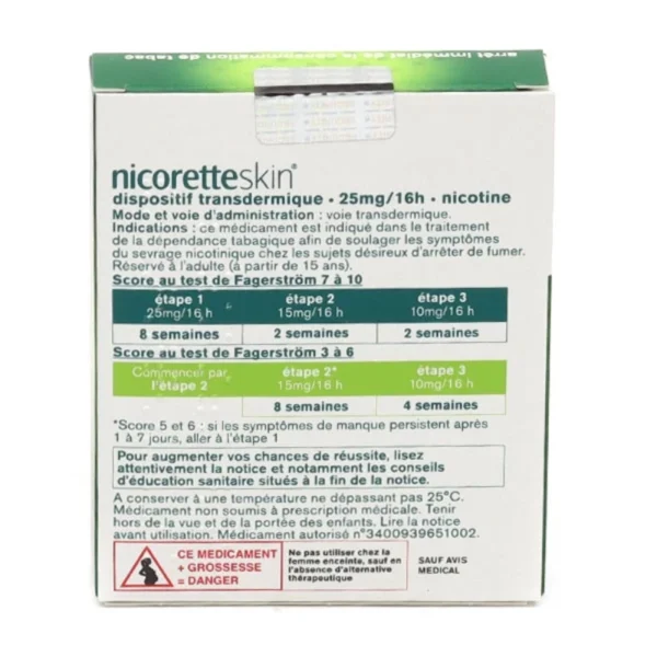 NicoretteSkin patch nicotine 25 mg/16 h - patchnicotine